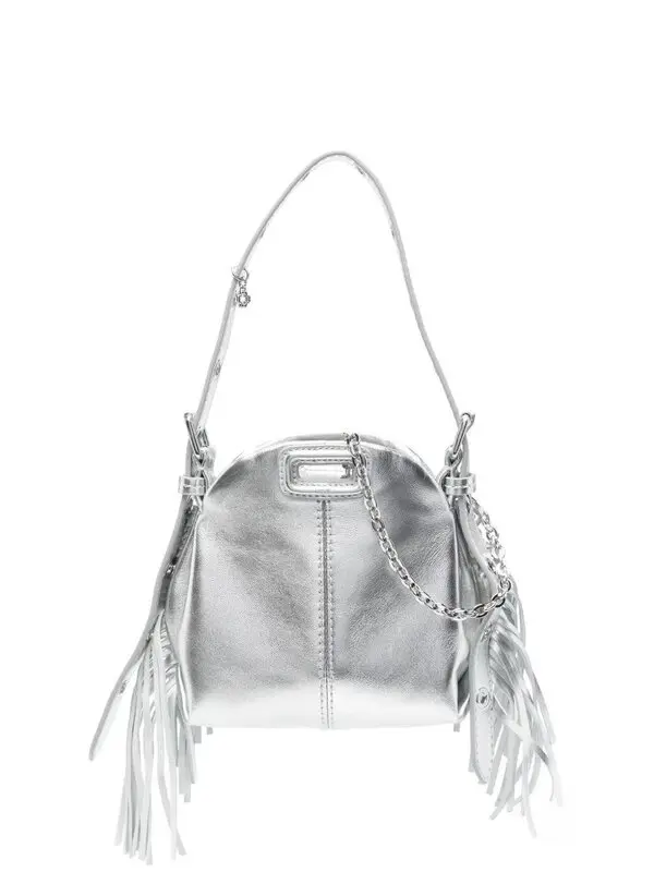 Maje Miss M Metallic Shoulder Bag - Silver