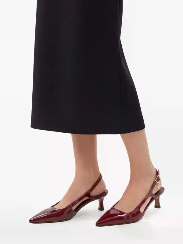 Maje Patent Leather Slingback Pumps - Red