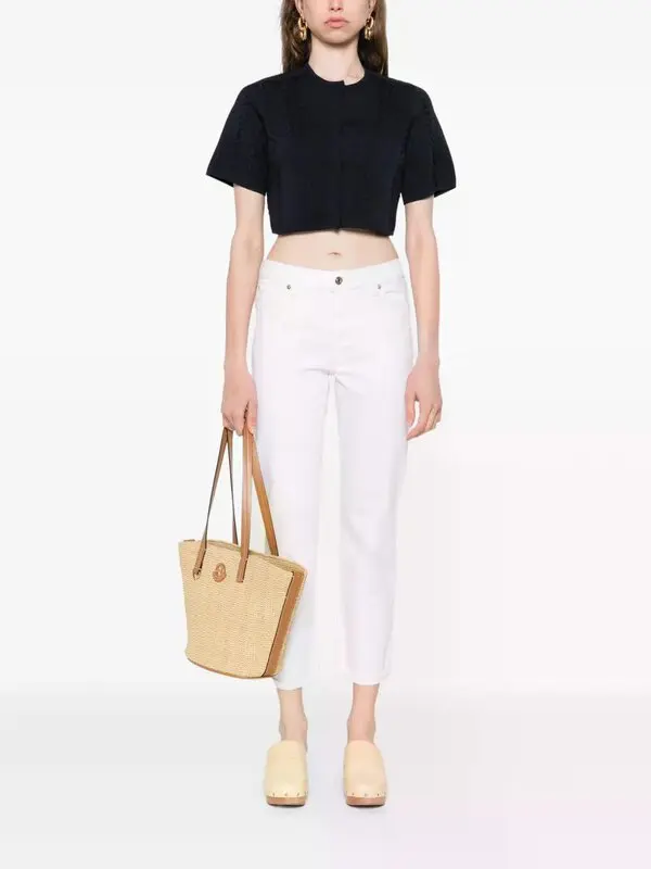 Maje Cropped Pointelle Knit Cardigan