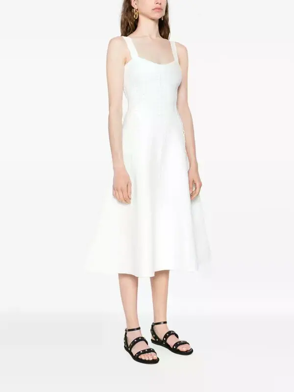 Maje Knitted Midi Dress With Hand-embroidered Details