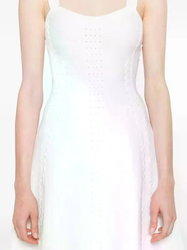 Maje Knitted Midi Dress With Hand-embroidered Details