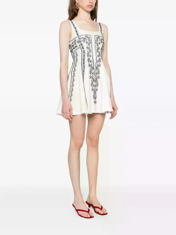 Maje Embroidered Mini Dress - White
