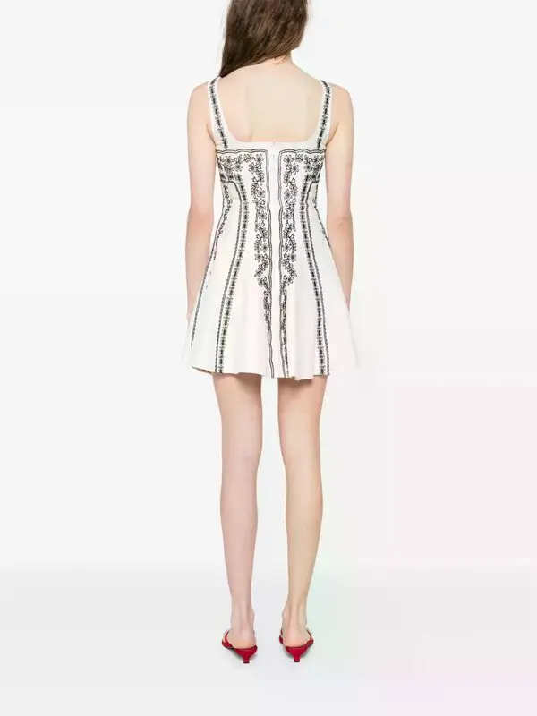 Maje Embroidered Mini Dress - White