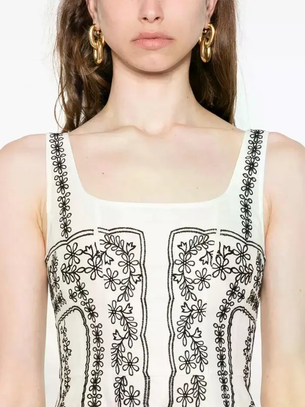 Maje Embroidered Mini Dress - White