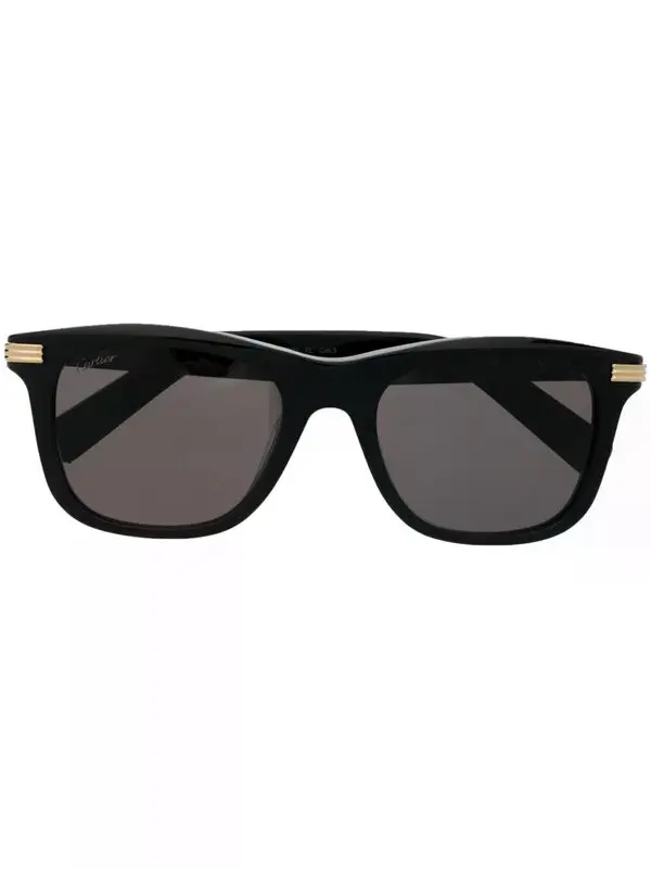 Cartier Square-frame Sunglasses With Gold-tone Hardware - Black