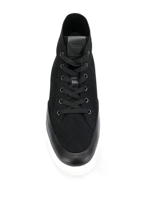 TOD'S High-top Mesh And Leather Sneakers
