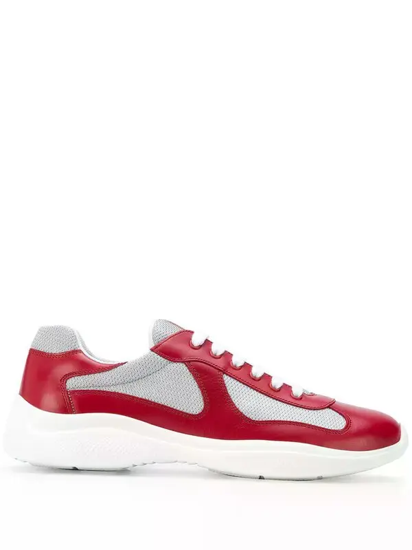Prada Low-top Flatform Sneakers - Red
