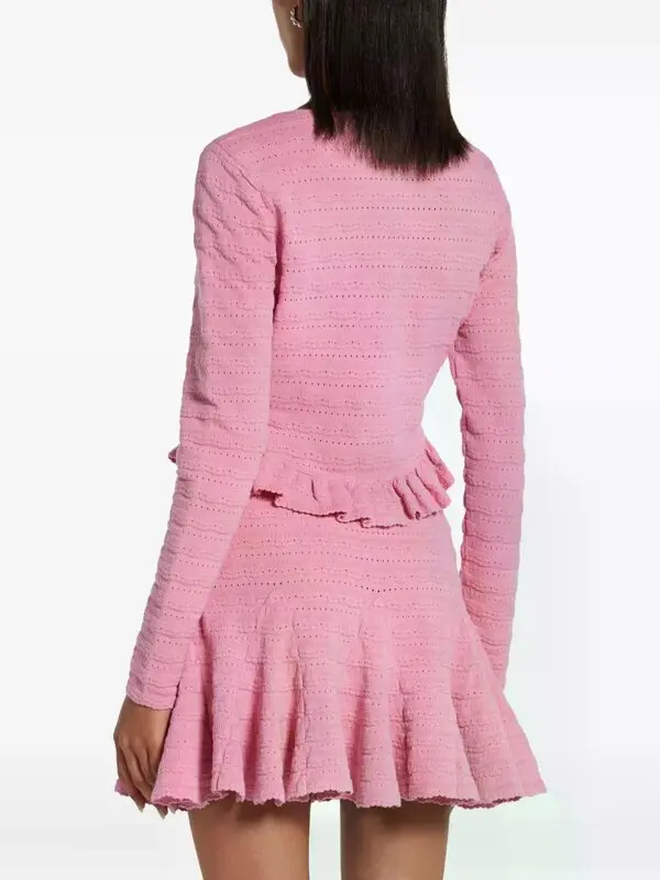 LoveShackFancy Ruffled-hem Cardigan - Pink