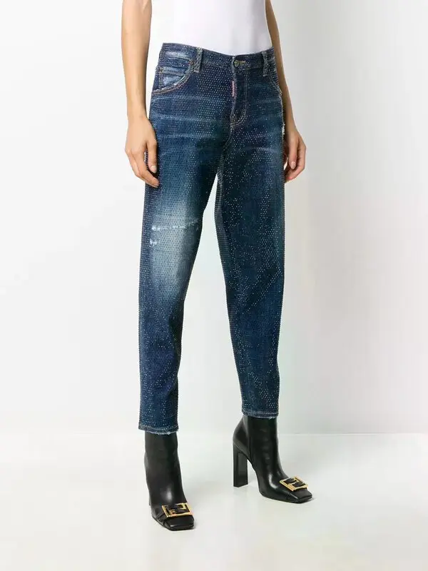 Dsquared2 Studded Cropped Skinny-fit Jeans