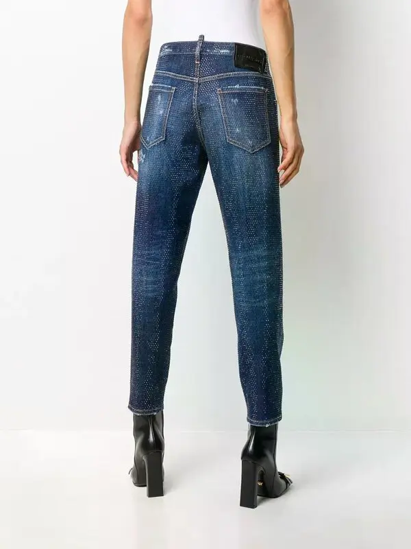 Dsquared2 Studded Cropped Skinny-fit Jeans