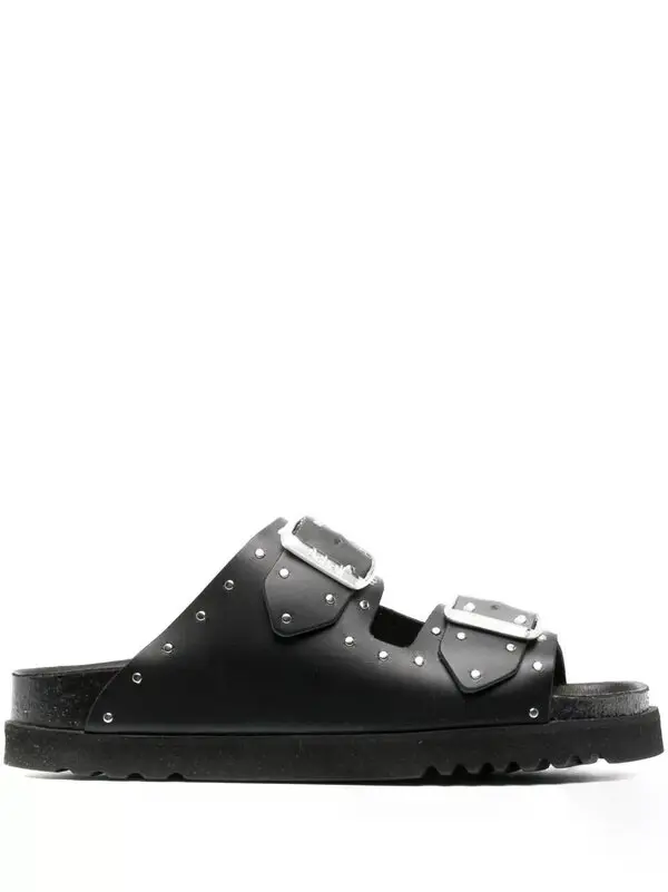 DR. SCHOLL'S SHOES Beatriz Stud-embellished Leather Slides