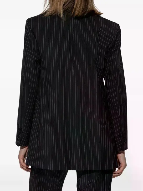 Max Mara Pinstriped Double-breasted Blazer - Black