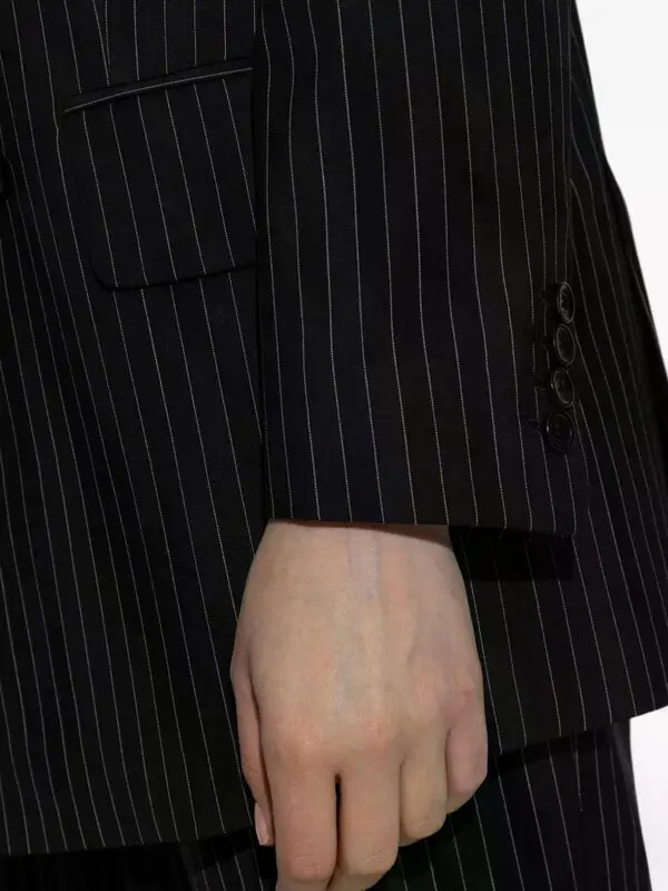 Max Mara Pinstriped Double-breasted Blazer - Black
