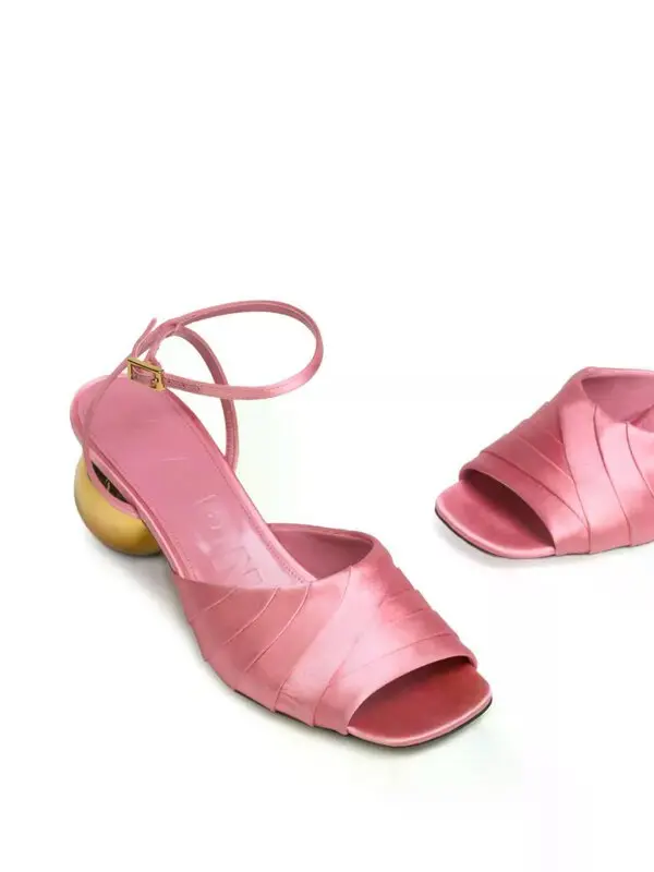 Marni 70mm Satin Sandals With Spherical Jewel Heel - Pink