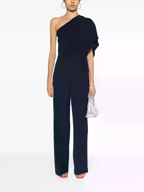 Ralph Lauren One-shoulder Cape Jumpsuit - Blue
