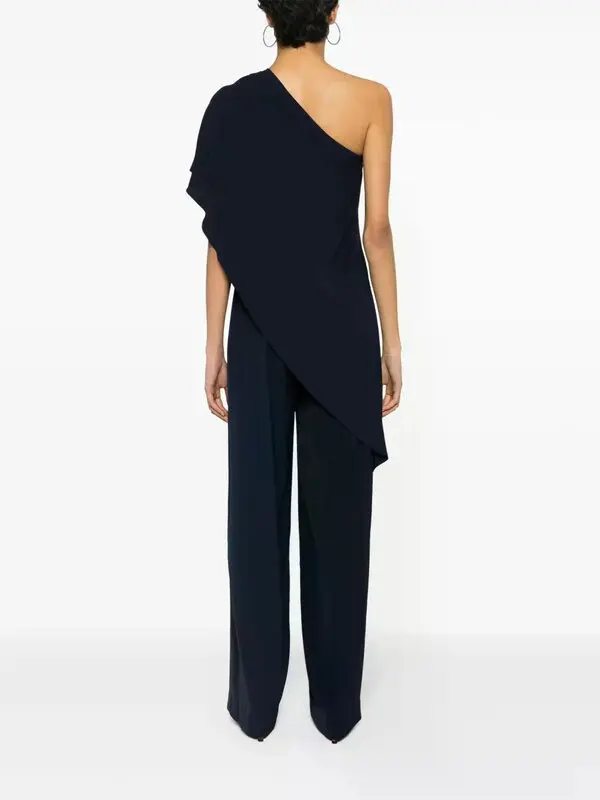 Ralph Lauren One-shoulder Cape Jumpsuit - Blue