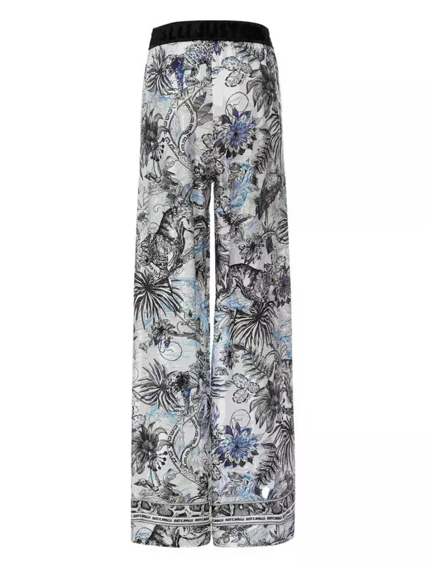 Just Cavalli Floral-print Trousers - White