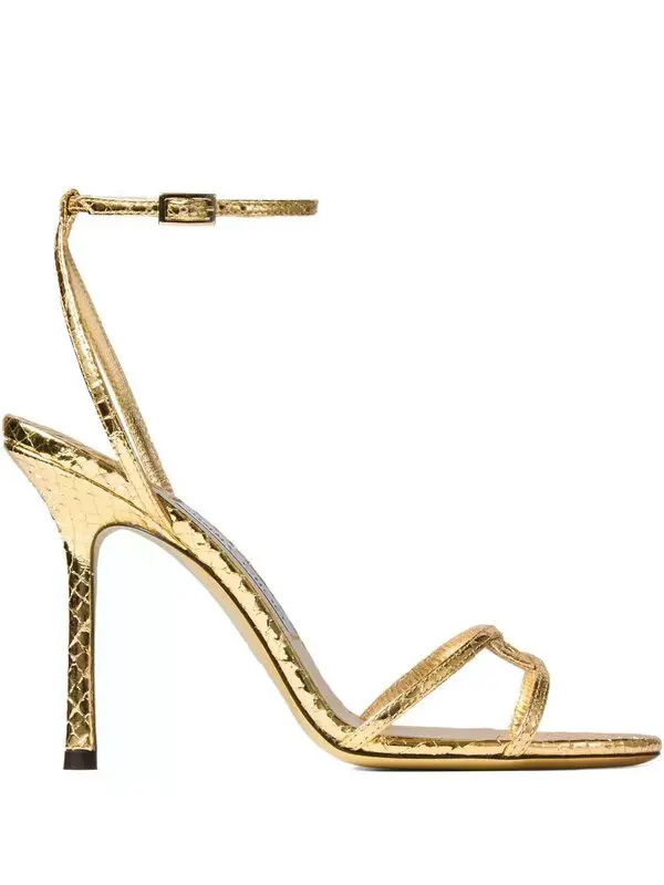 JIMMY CHOO Leo Metallic Heeled Sandals