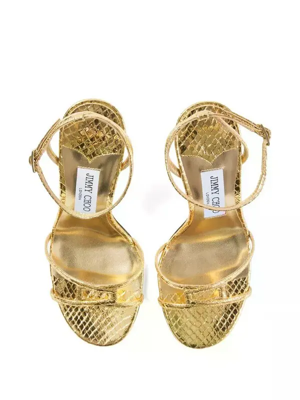 JIMMY CHOO Leo Metallic Heeled Sandals