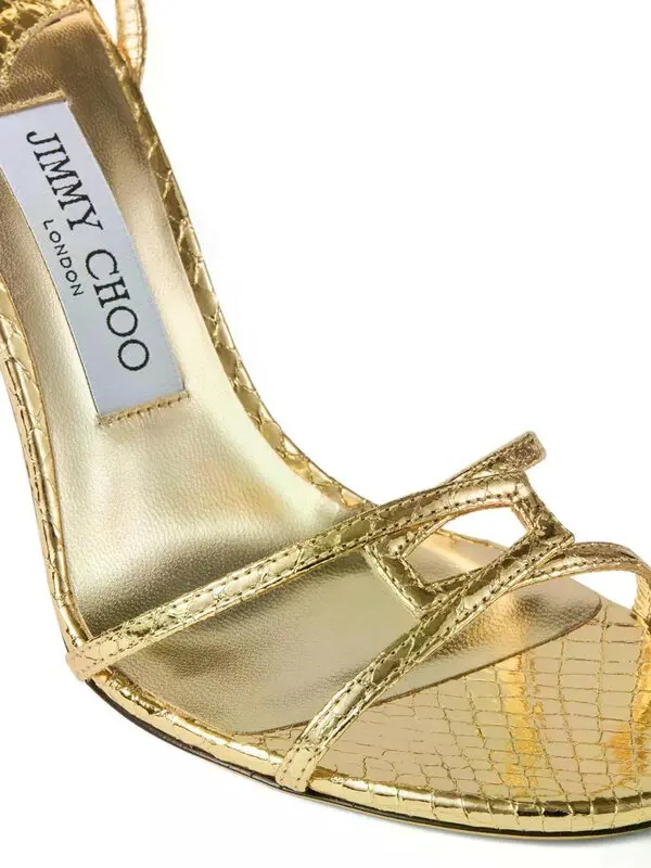 JIMMY CHOO Leo Metallic Heeled Sandals