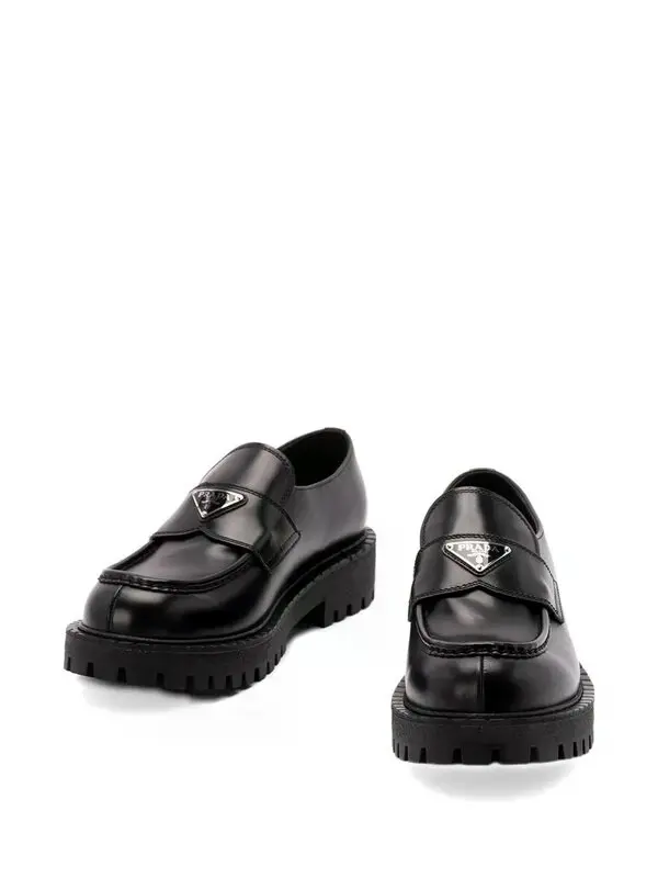 Prada Leather Loafers - Black