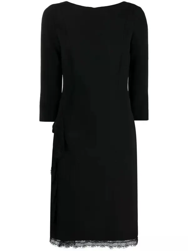 Alberta Ferretti Lace-trim Silk Knee-length Dress
