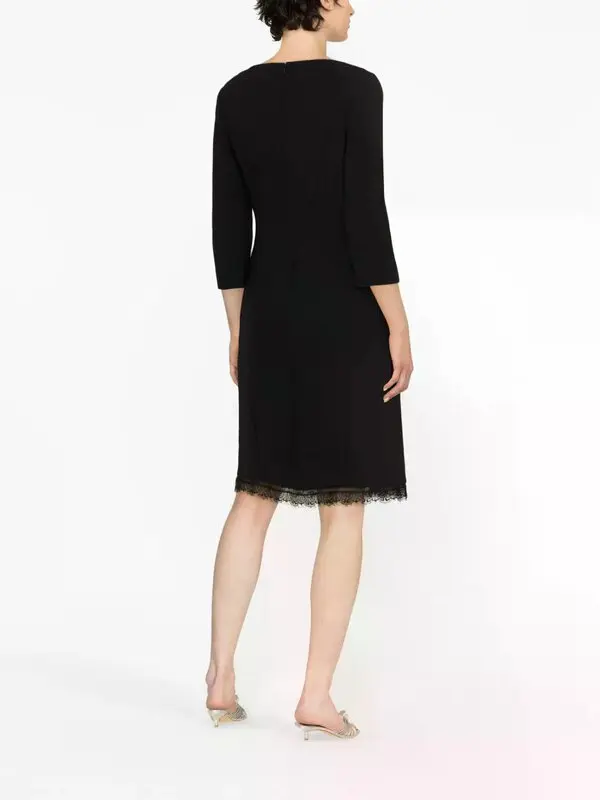 Alberta Ferretti Lace-trim Silk Knee-length Dress