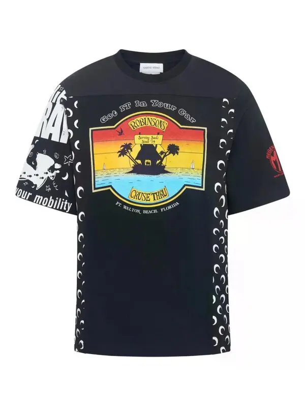 MARINE SERRE Regenerated Graphic T-shirt - Black