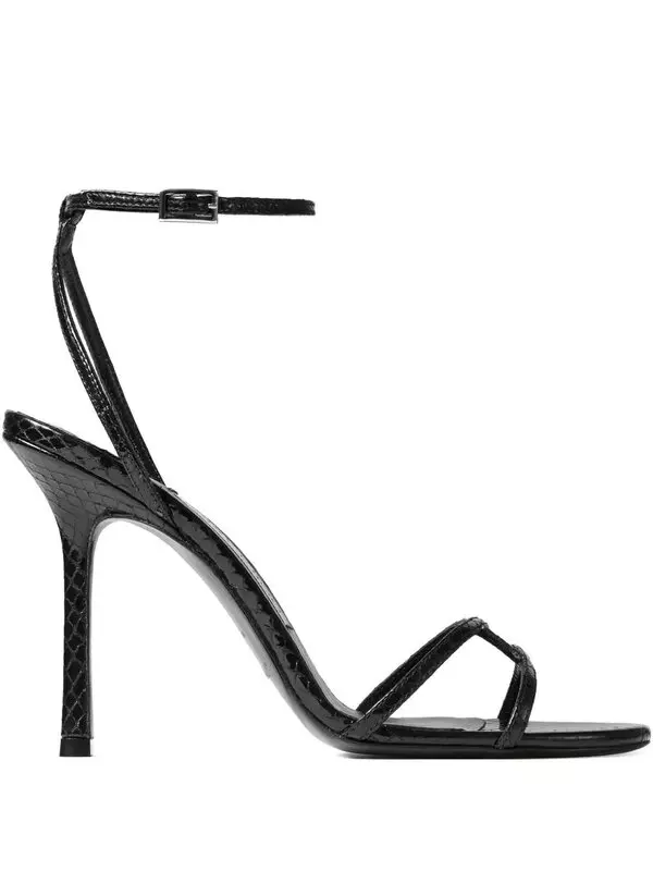 JIMMY CHOO Leather Ankle Strap Sandals - Black