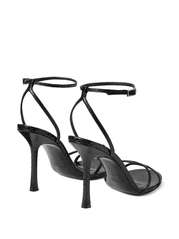 JIMMY CHOO Leather Ankle Strap Sandals - Black