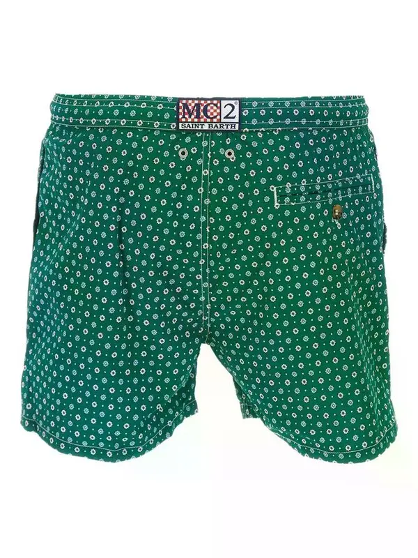 MC2 SAINT BARTH Floral-print Swim Shorts - Green
