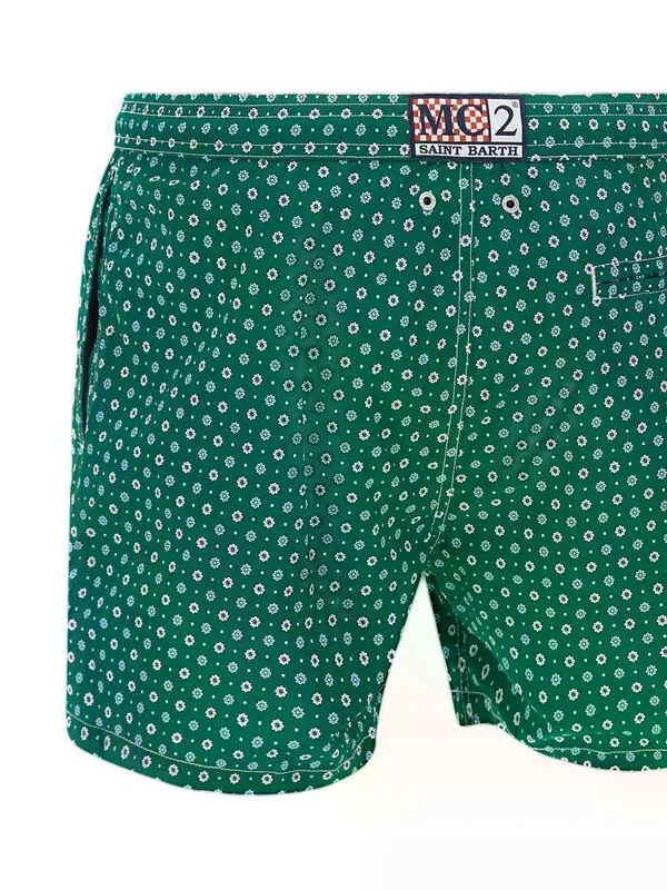MC2 SAINT BARTH Floral-print Swim Shorts - Green
