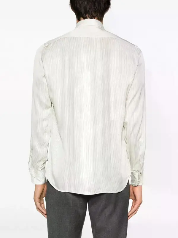 LARDINI Stripe-pattern Classic-collar Shirt
