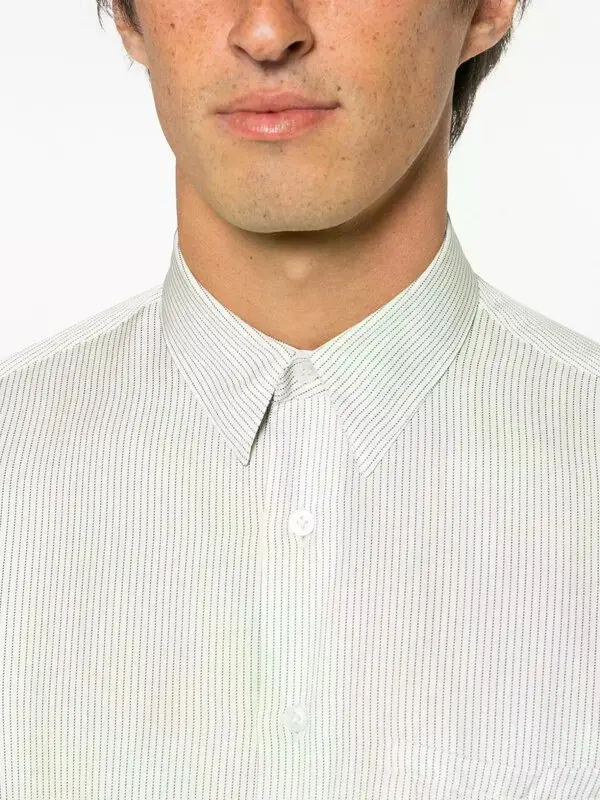 LARDINI Stripe-pattern Classic-collar Shirt