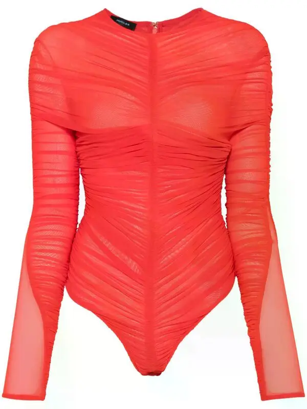 MUGLER Ruched Bodysuit