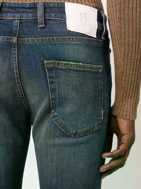 PT TORINO Washed Slim-cut Jeans - Blue
