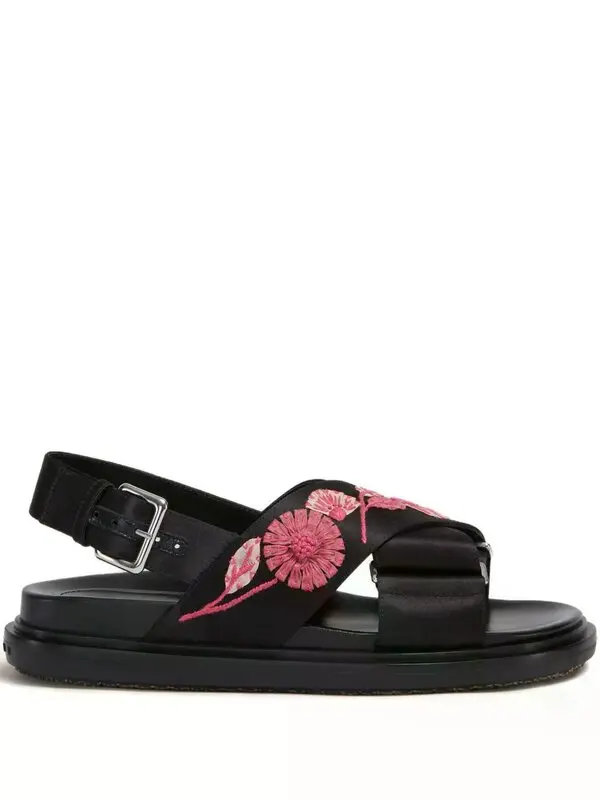 Marni Fussbett Floral-embellished Sandals