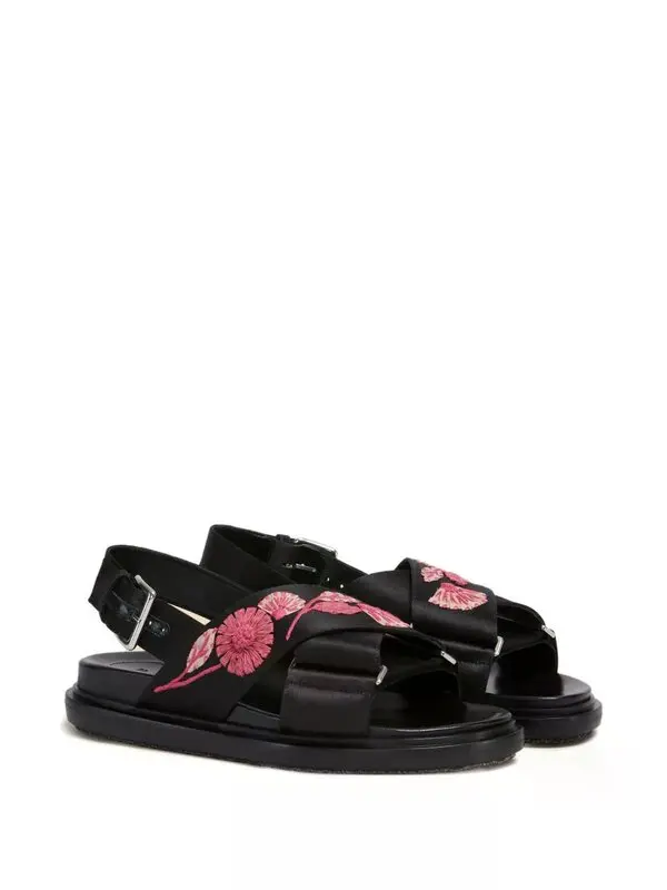 Marni Fussbett Floral-embellished Sandals