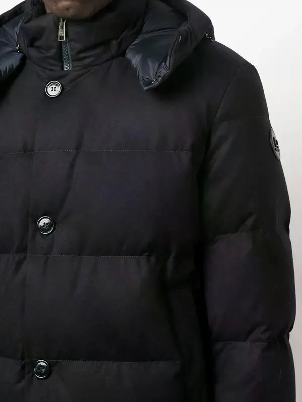 Woolrich Quilted Down Parka Coat - Blue