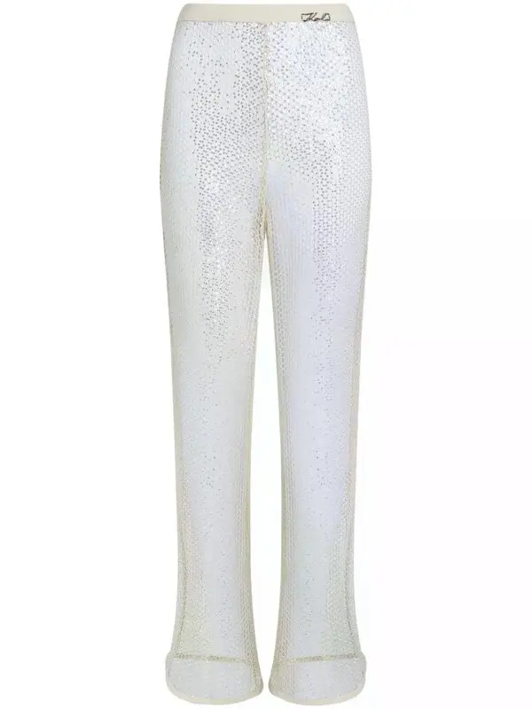 Karl Lagerfeld Sequinned Mesh Trousers
