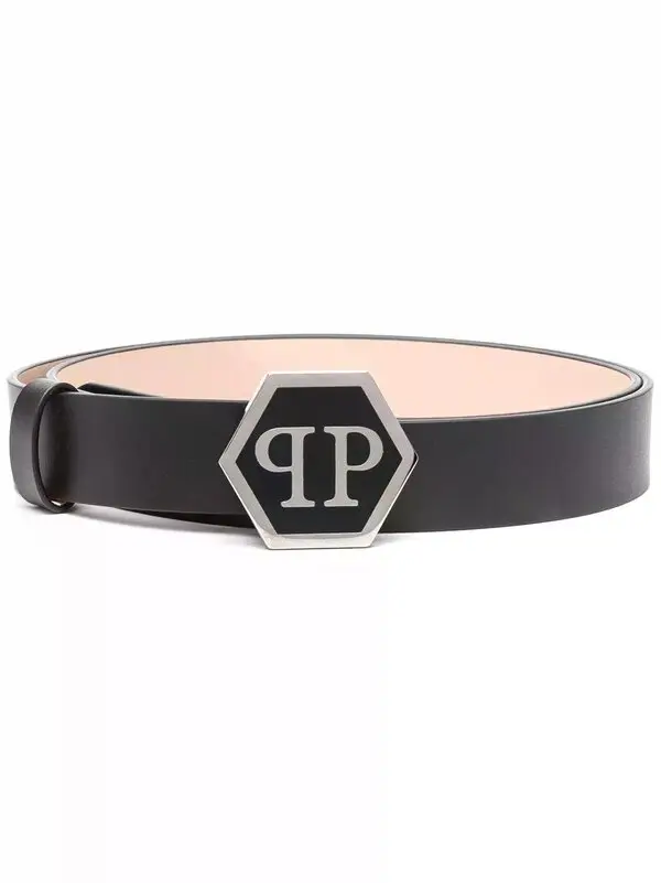Philipp Plein Leather Belt - Black