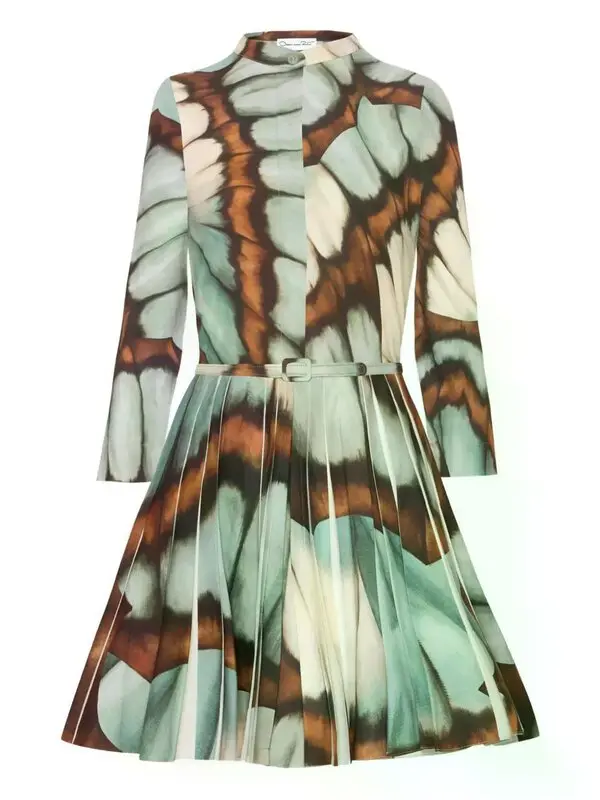 Oscar De La Renta Abstract-print Mini Dress - Blue