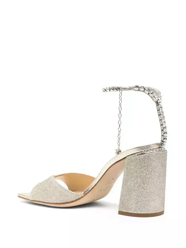 JIMMY CHOO Saeda 85mm Leather Sandals - Gold