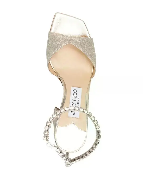 JIMMY CHOO Saeda 85mm Leather Sandals - Gold