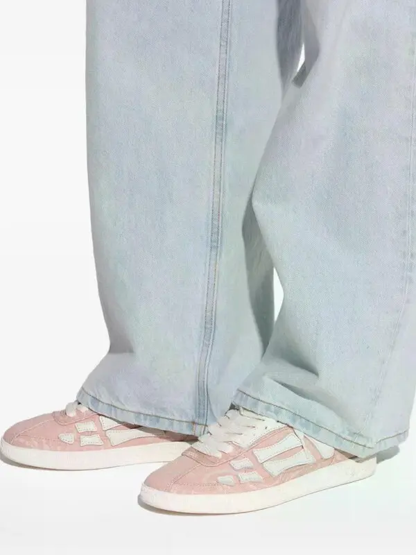 Amiri Monogram-embossed Lace-up Sneakers - Pink