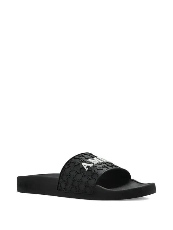 Amiri Ma Quad Logo-embossed Pool Slides - Black