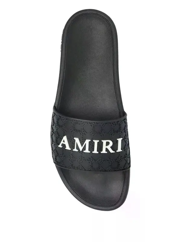 Amiri Ma Quad Logo-embossed Pool Slides - Black