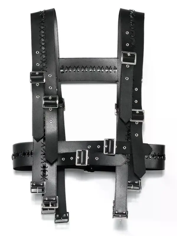 Noir Kei Ninomiya Faux-leather Harness Vest - Black