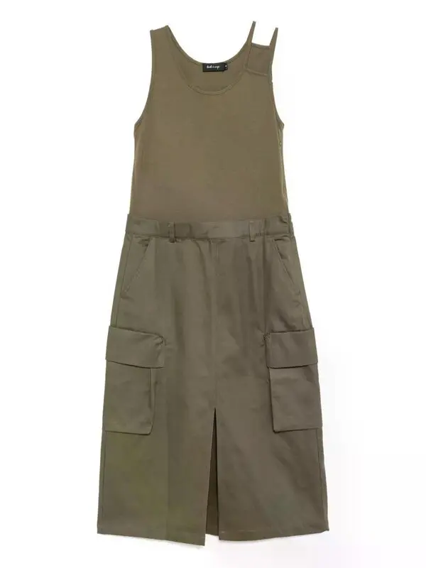 TOUT A COUP Sleeveless Cargo Dress - Green