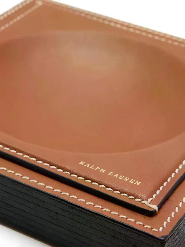 Ralph Lauren Brennan Leather-teak Catchall